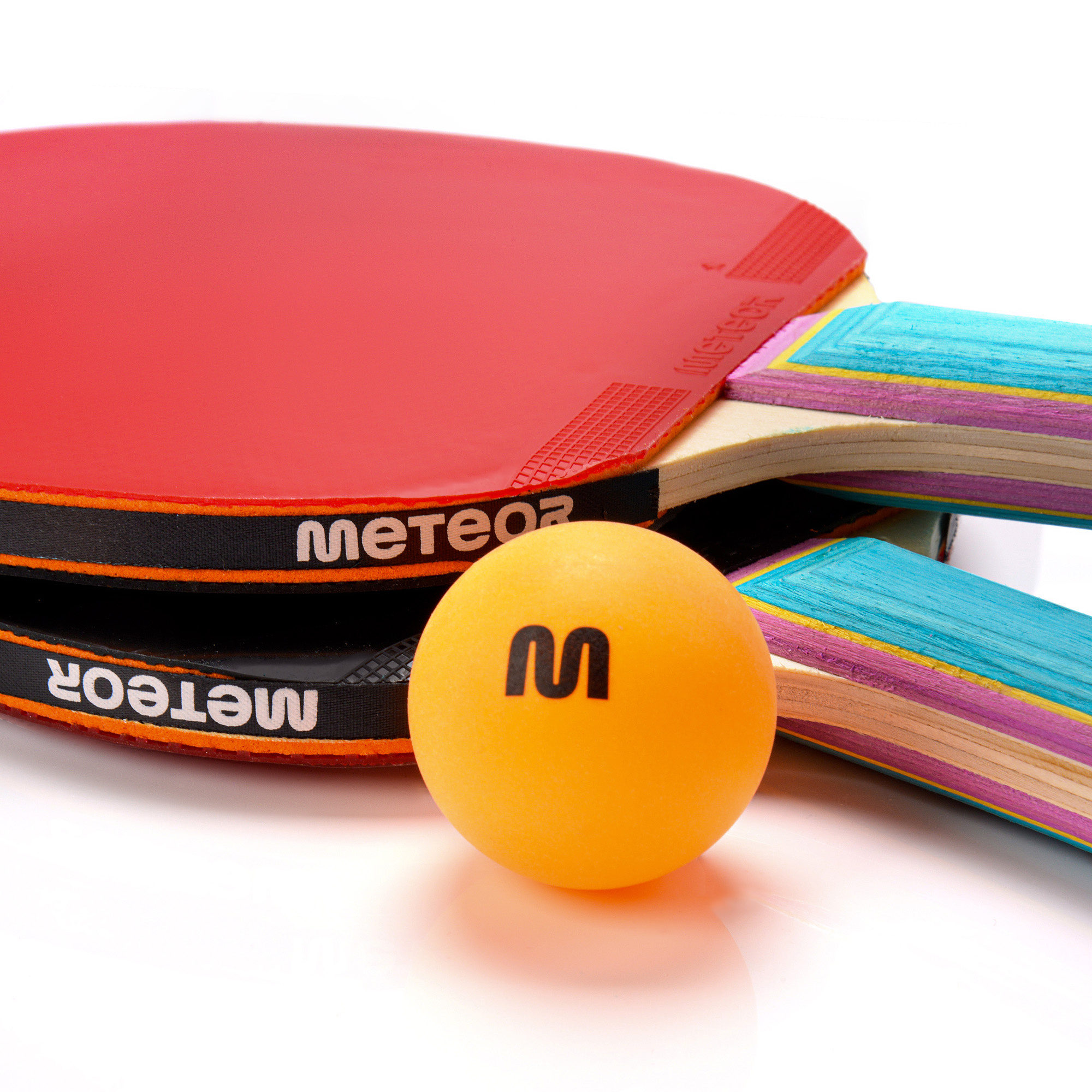 SET OF 2 TABLE TENNIS RACKETS METEOR ZEPHYR* AND 3 BALLS Zephyr ...